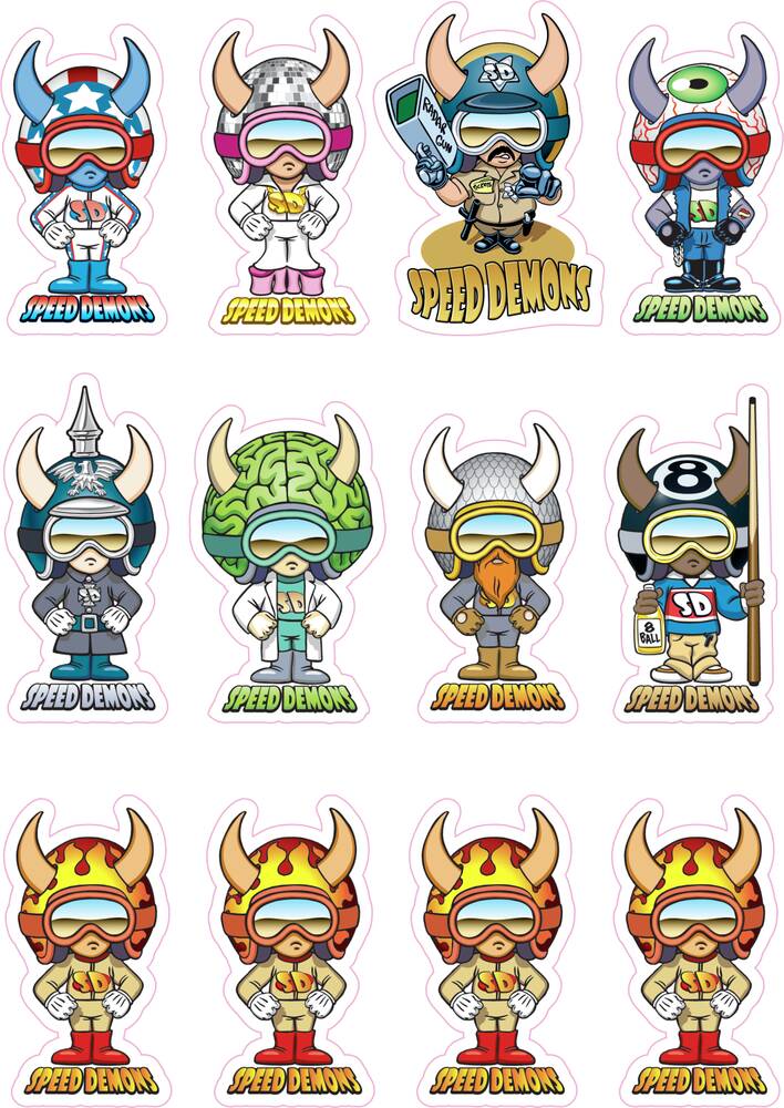 Speed Demons Cartoons Sticker Sheet – Scuff Wheels